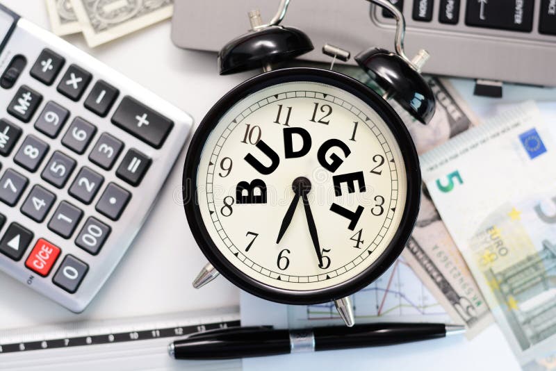 Budget Exercise or Forecast with Old Clock Concept Stock Image - Image ...