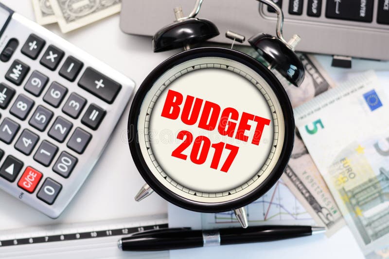 Budget Exercise or Forecast with Old Clock Concept Stock Image - Image ...