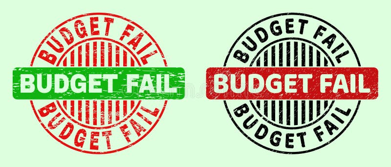 BUDGET FAIL Rounded Bicolor Stamps - Grunge Surface Stock Vector ...