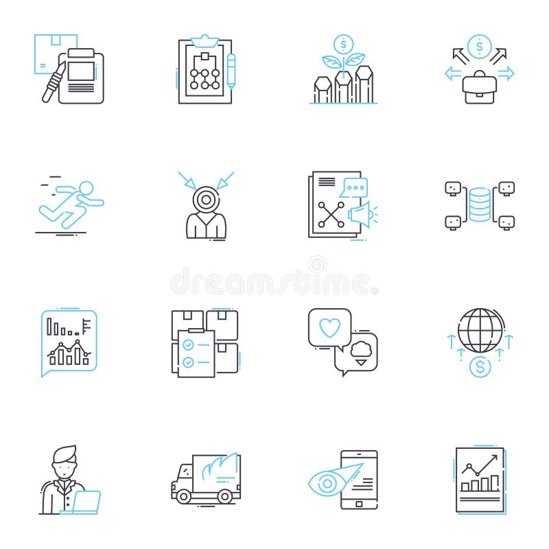 Budget Framework Linear Icons Set. Allocation, Analysis, Accountability ...