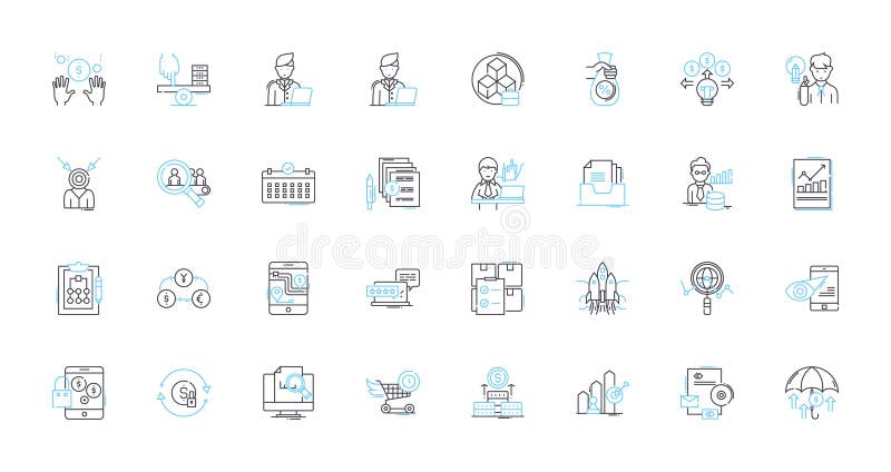 Budget Framework Linear Icons Set. Allocation, Analysis, Accountability ...