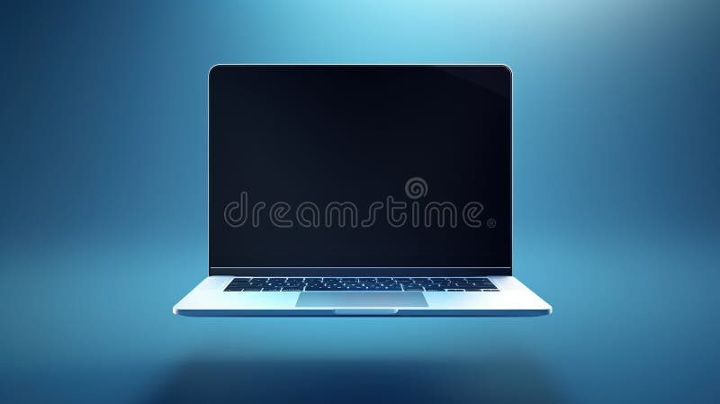 Budget-friendly Ai Generated Floating Laptop Template Stock Photo ...
