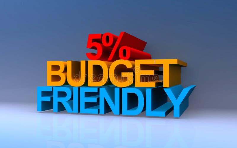 5 budget friendly on blue stock illustration. Illustration of change ...