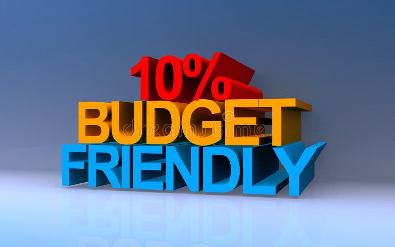 10 budget friendly on blue stock illustration. Illustration of market ...