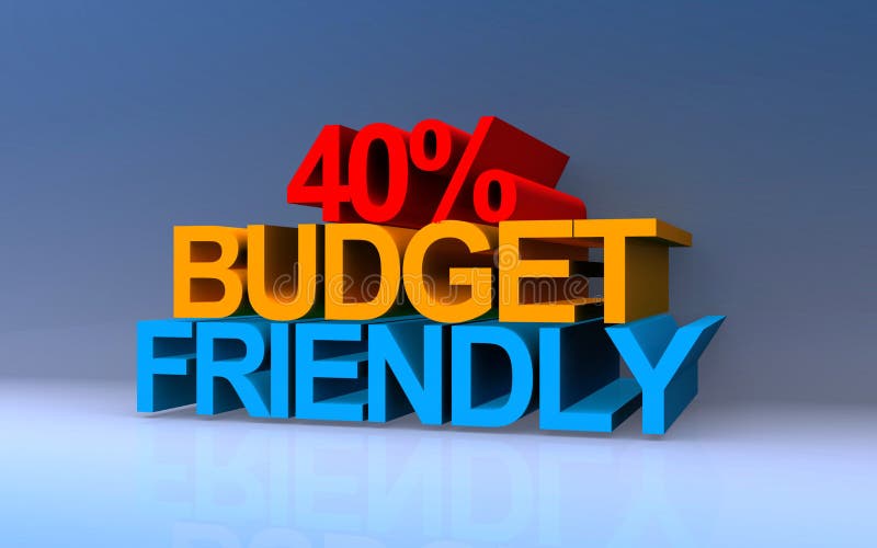 40 budget friendly on blue stock illustration. Illustration of economy ...