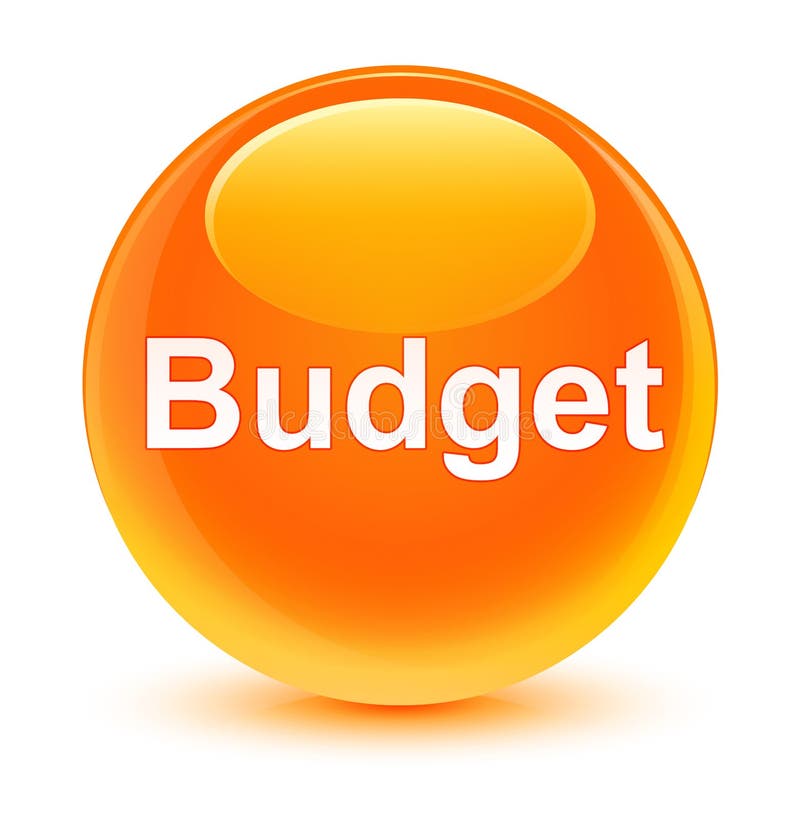 Budget Glassy Orange Round Button Stock Illustration - Illustration of ...