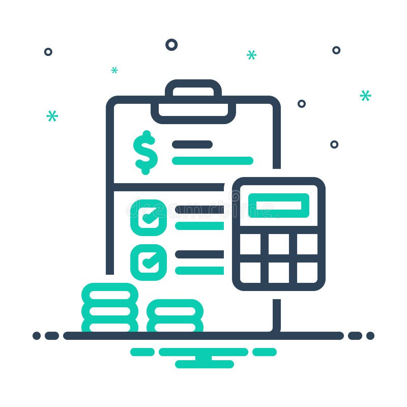 Mix Icon for Budget, Financial Plan and Calculator Stock Vector ...