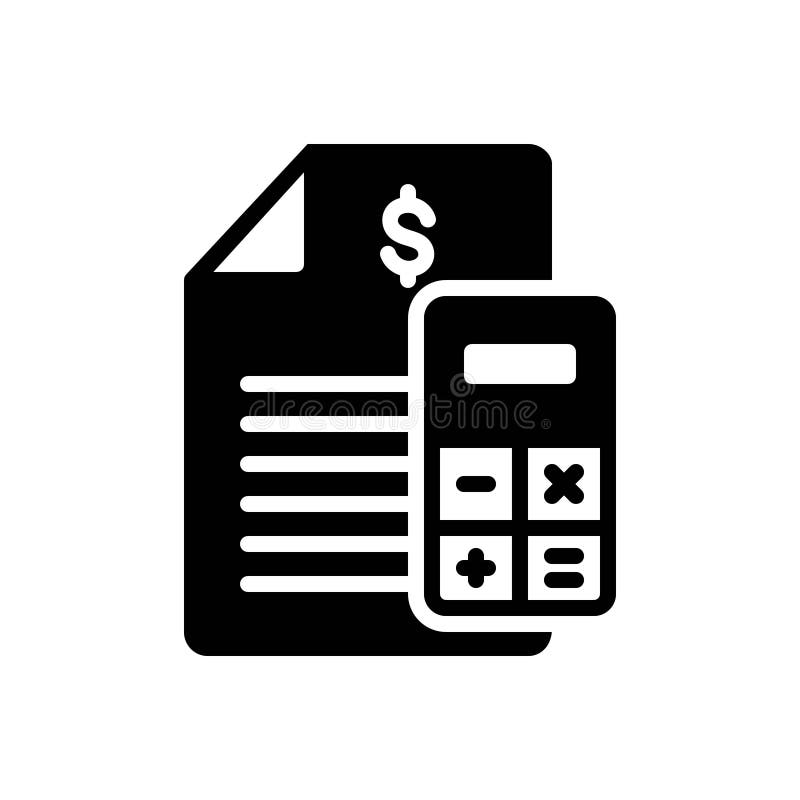 Black Solid Icon for Budget, Financial Plan and Accounts Stock Vector ...