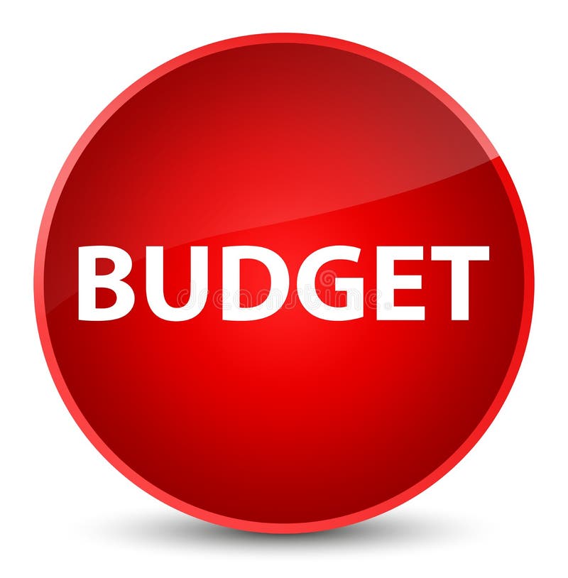 Budget red round button stock illustration. Illustration of text ...
