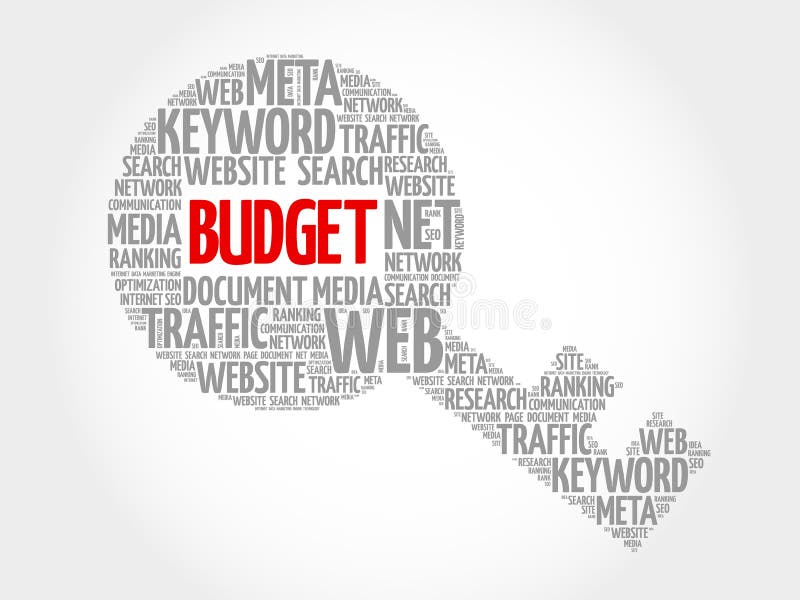 BUDGET word cloud concept stock illustration. Illustration of flow ...