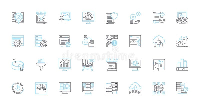 Budget Management Linear Icons Set. Planning, Tracking, Analysis ...
