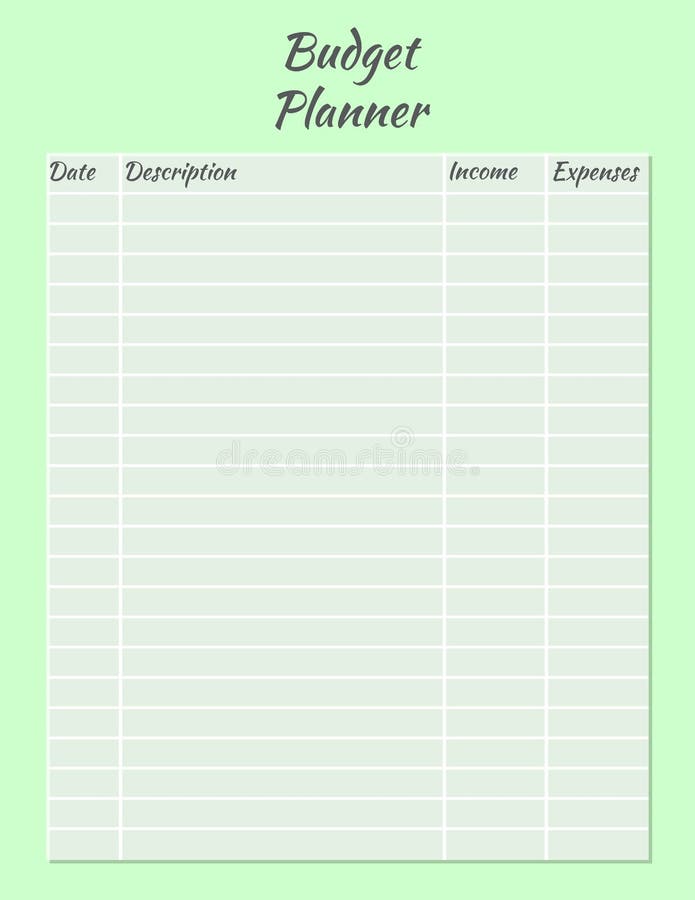 Budget Planner Page Design Template. Minimalistic Notebook Page Design ...