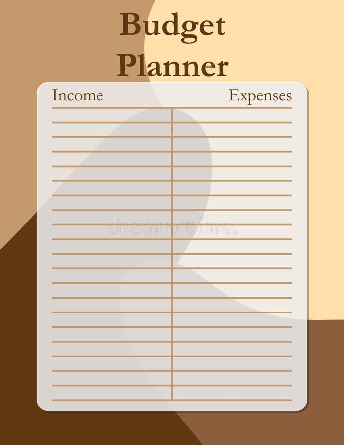 Budget Planner Template Page Design, Income and Expenses. Vector Stock ...