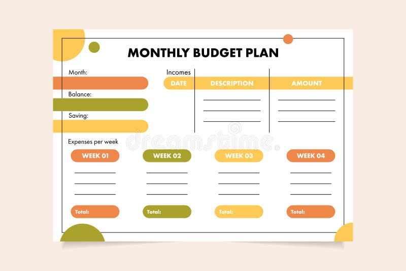 Budget Planner Template Vector Stock Illustration - Illustration of ...
