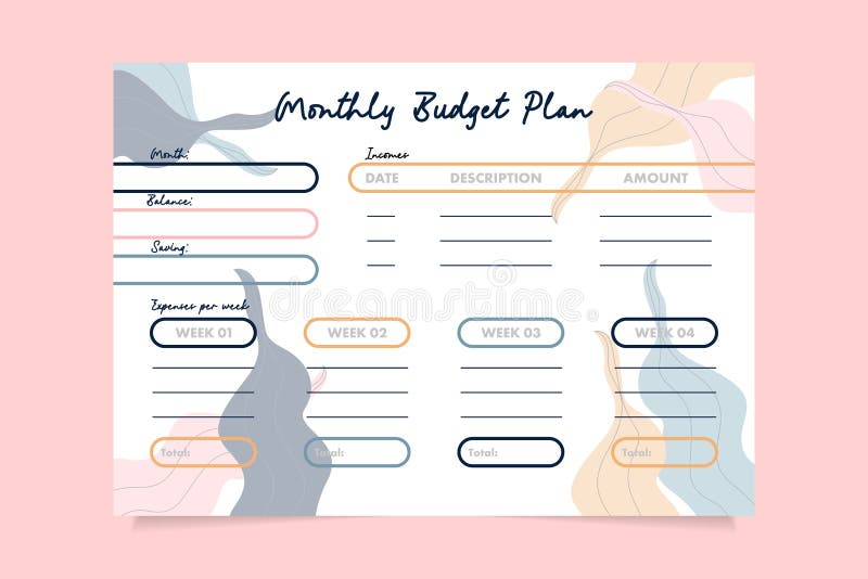 Budget Planner Template Vector Stock Illustration - Illustration of ...
