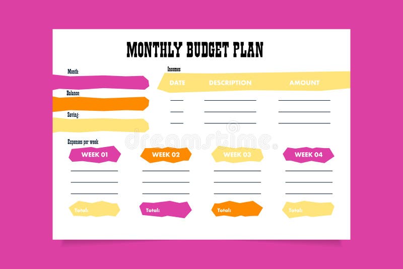 Budget Planner Template Vector Stock Illustration - Illustration of ...