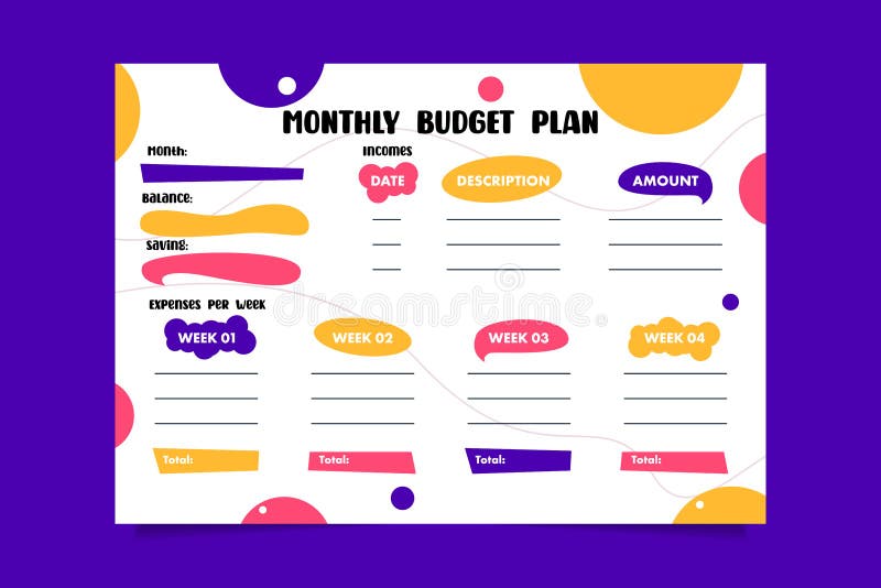 Budget Planner Template Vector Stock Illustration - Illustration of ...