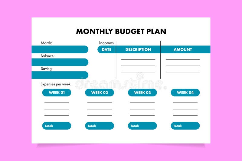 Budget Planner Template Vector Stock Illustration - Illustration of ...