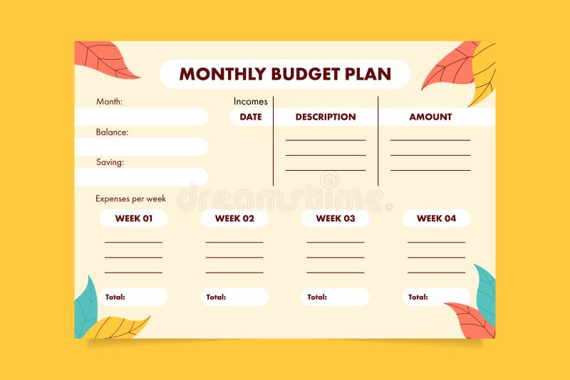 Budget Planner Template Vector Stock Illustration - Illustration of ...