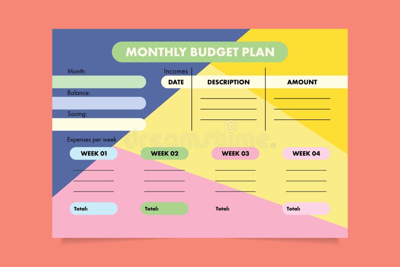 Budget Planner Template Vector Stock Illustration - Illustration of ...