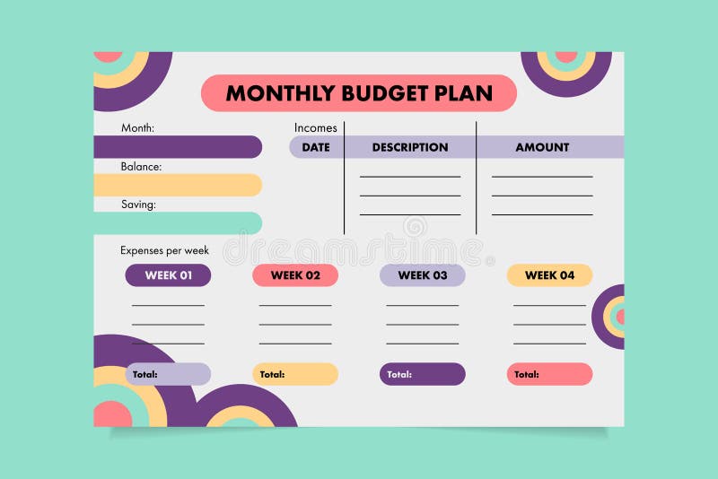 Budget Planner Template Vector Stock Illustration - Illustration of ...