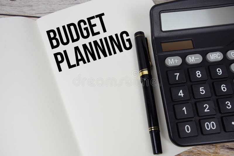 Budget Planning Text Message Written on Note Page with Calculator Top ...
