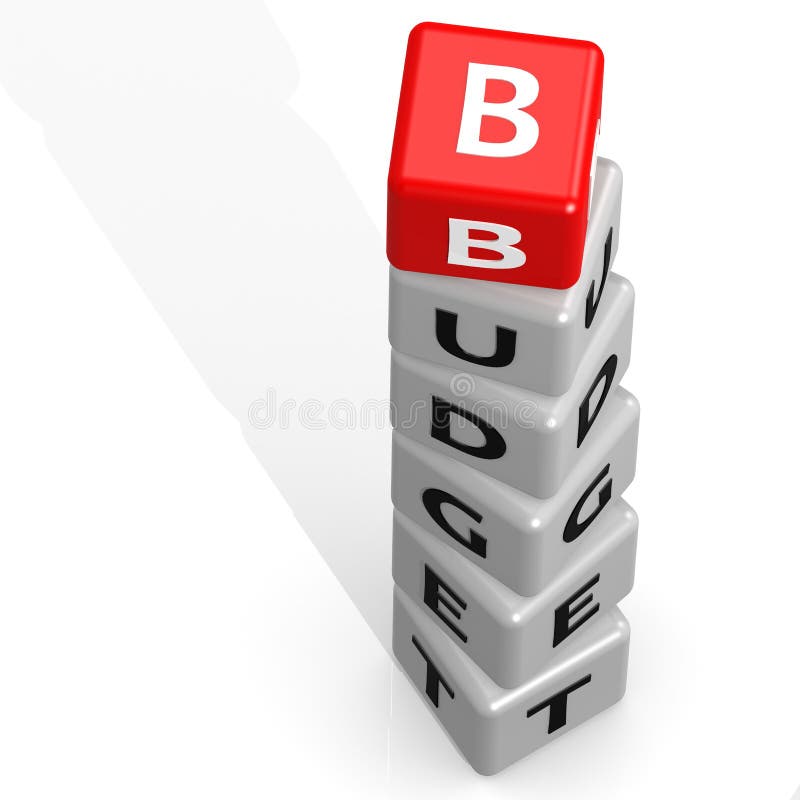 Budget red stock illustration. Illustration of render - 48508370