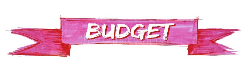 Budget ribbon stock vector. Illustration of label, felttip - 146026682