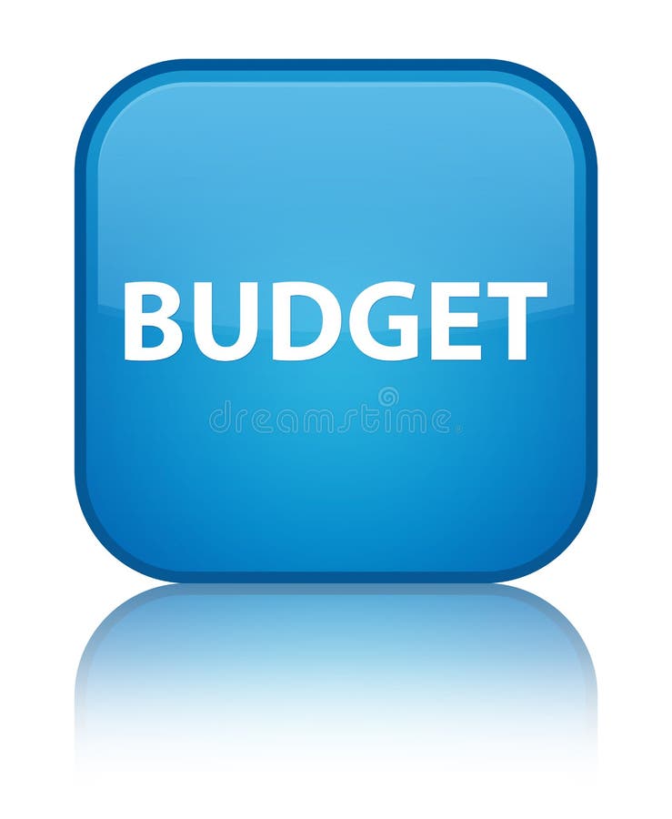 Budget blue square button stock illustration. Illustration of grant ...
