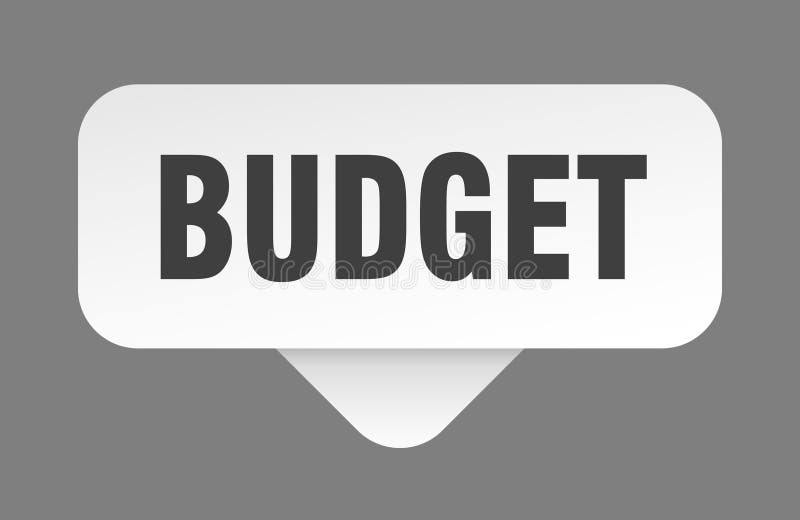 Budget Sticker. Budget Sign Isolated on Gray Background Stock Vector ...