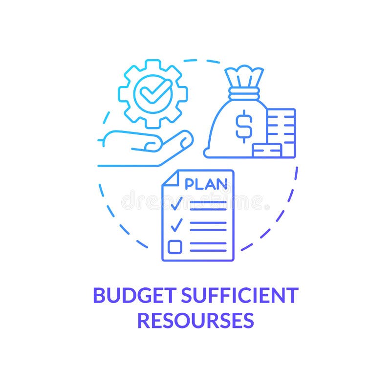 Budget Sufficient Resources Blue Gradient Concept Icon Stock Vector ...