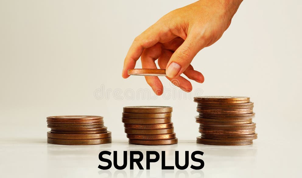 Budget Surplus is Shown Using the Text Stock Photo - Image of income ...