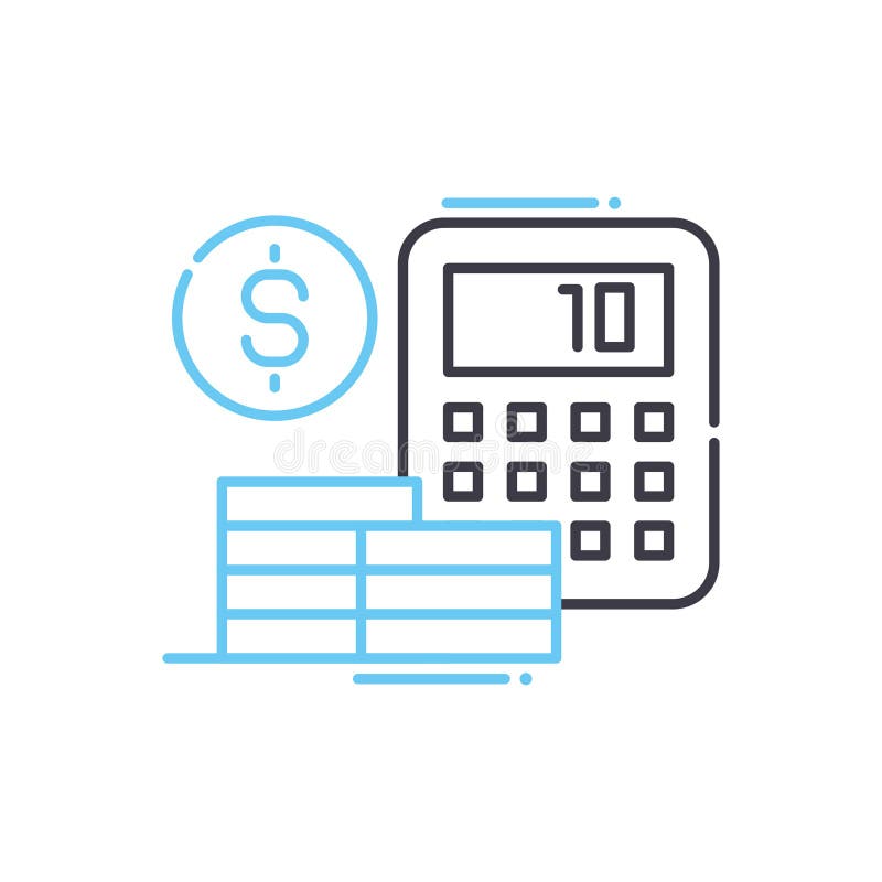Budget System Line Icon, Outline Symbol, Vector Illustration, Concept ...