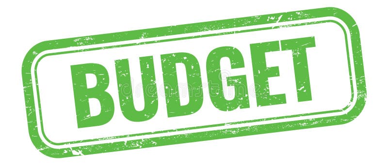 BUDGET Text on Green Grungy Vintage Stamp Stock Illustration ...