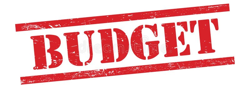 BUDGET Text on Red Grungy Lines Stamp Stock Illustration - Illustration ...