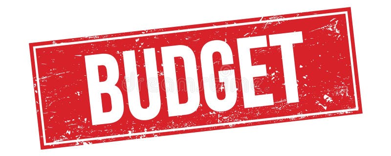 BUDGET Text on Red Grungy Rectangle Stamp Stock Photo - Image of banner ...