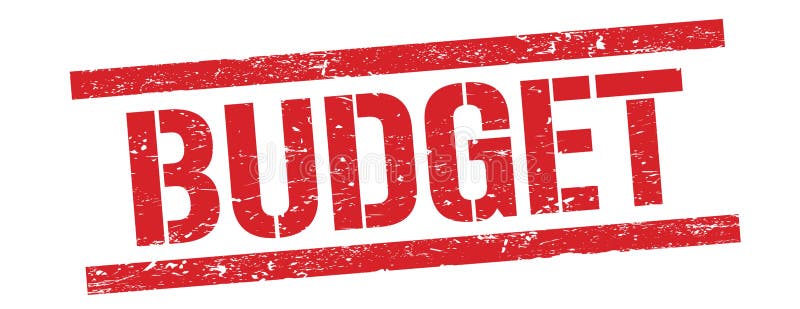 BUDGET Text on Red Vintage Lines Stamp Stock Illustration ...