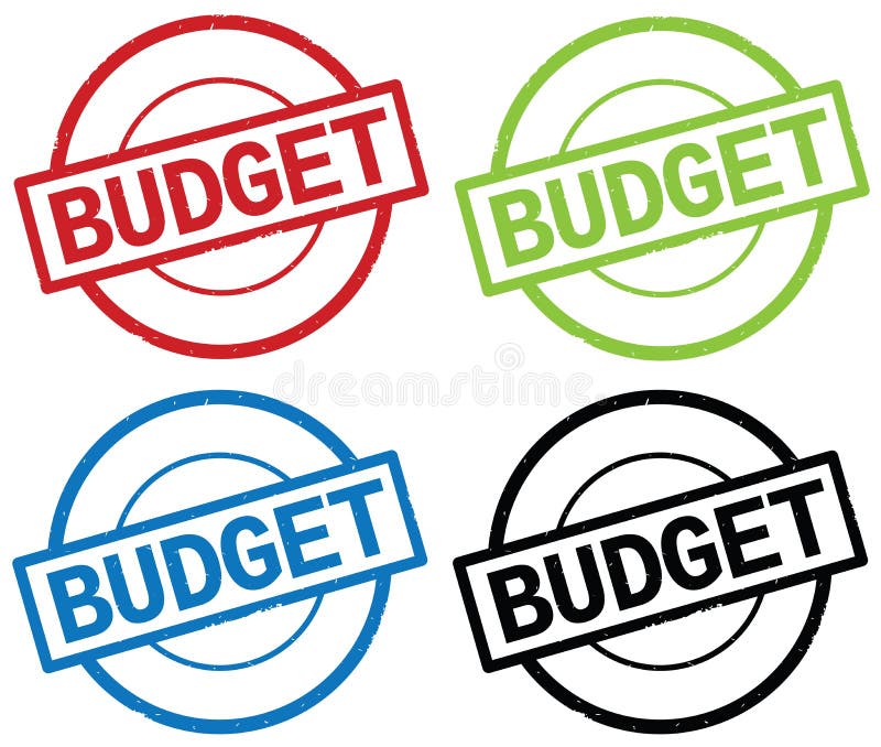 BUDGET Text, on Round Simple Stamp Sign. Stock Illustration ...