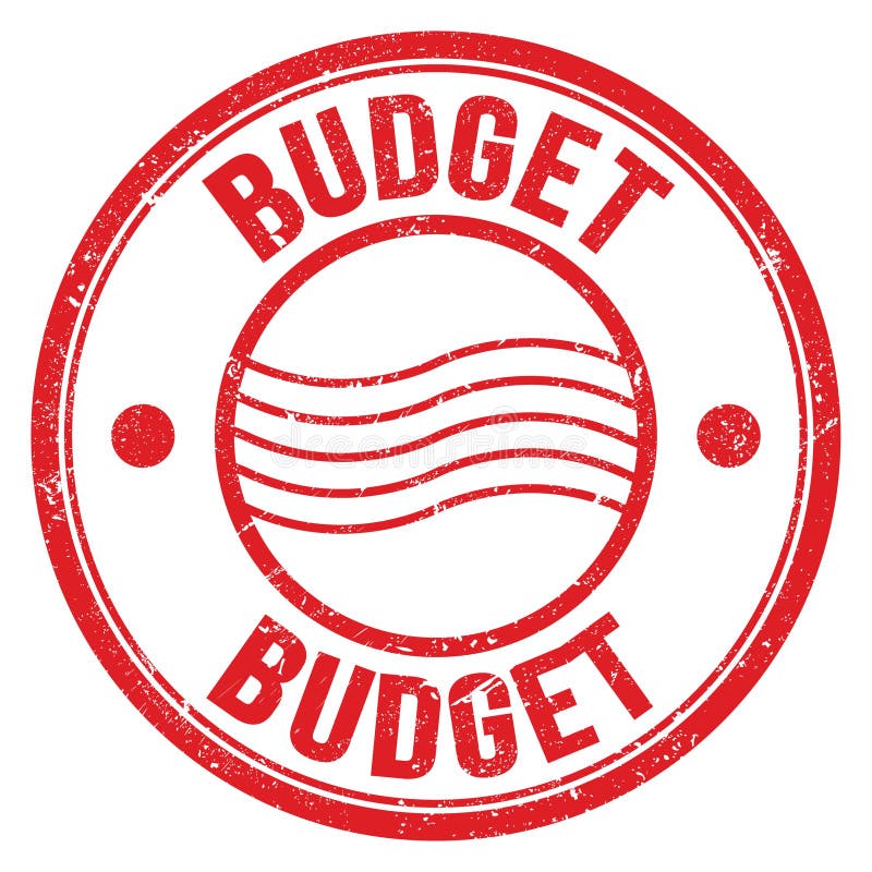 BUDGET Text Written on Red Round Postal Stamp Sign Stock Illustration ...