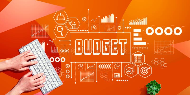 Budget Theme with Person Using Computer Keyboard Stock Image - Image of ...