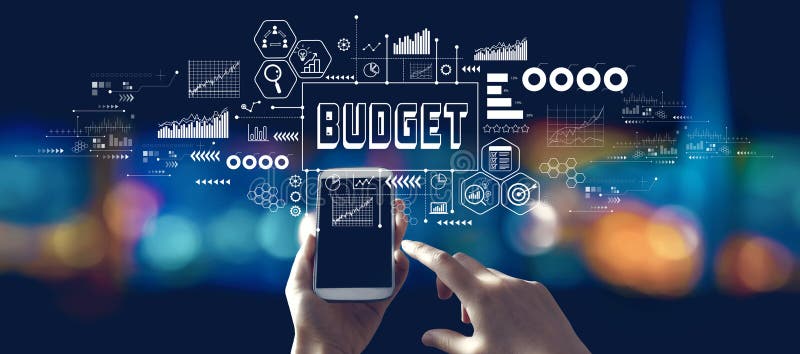 Budget Theme with Person Using a Smartphone at Night Stock Photo ... Budget Theme with Person Using a Smartphone at Night Stock Photo ...