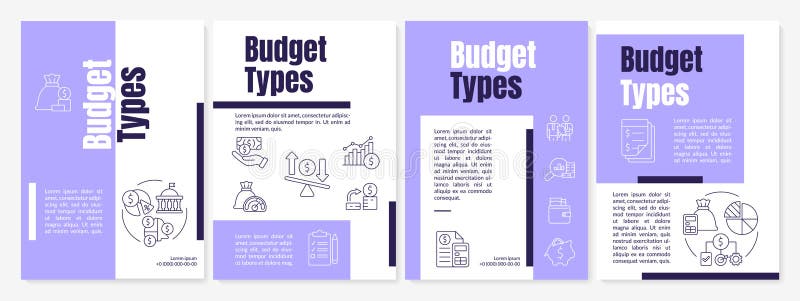 Budget Types Purple Brochure Template Stock Vector - Illustration of ...
