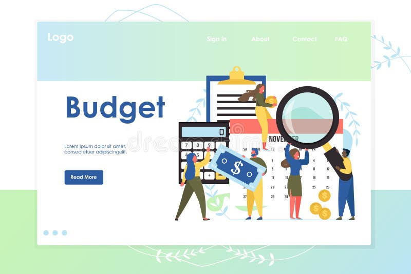 Landing Page Template of Budget. Modern Flat Design Concept of Web Page ...