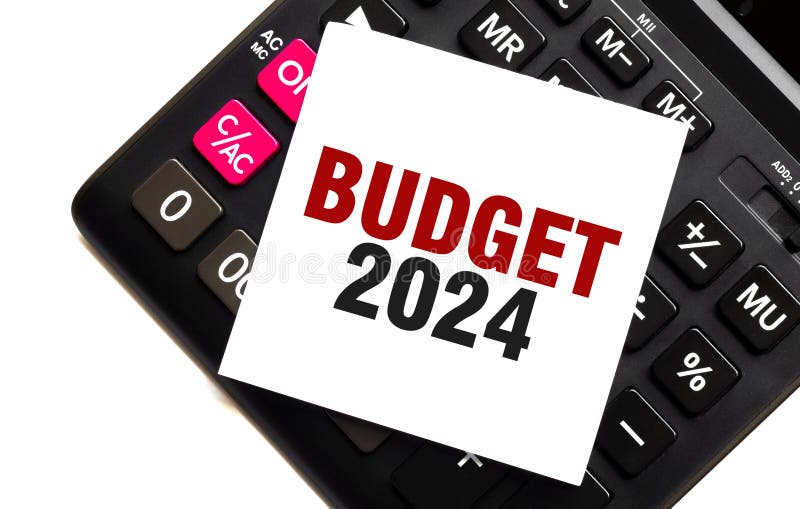 BUDGET 2024 on White Sticker on Calculator Stock Image - Image of ...