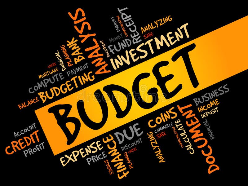 BUDGET word cloud stock illustration. Illustration of funding - 200412151