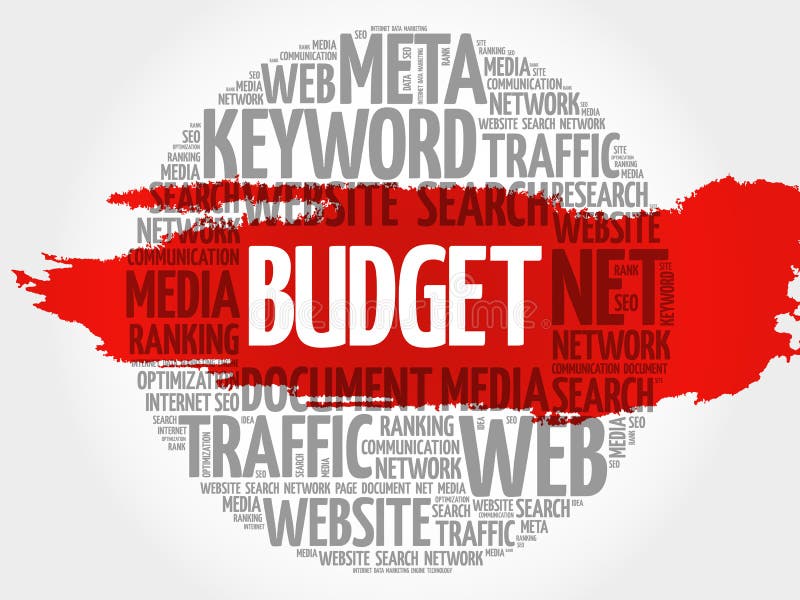 BUDGET word cloud stock illustration. Illustration of revenue - 205331893