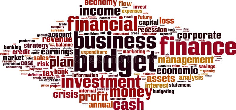 Budget word cloud stock vector. Illustration of budget - 249254400