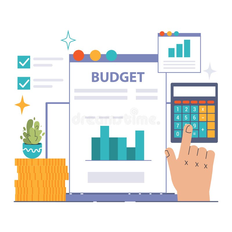 Budgeting Concept. Flat Vector Illustration Stock Vector - Illustration ...