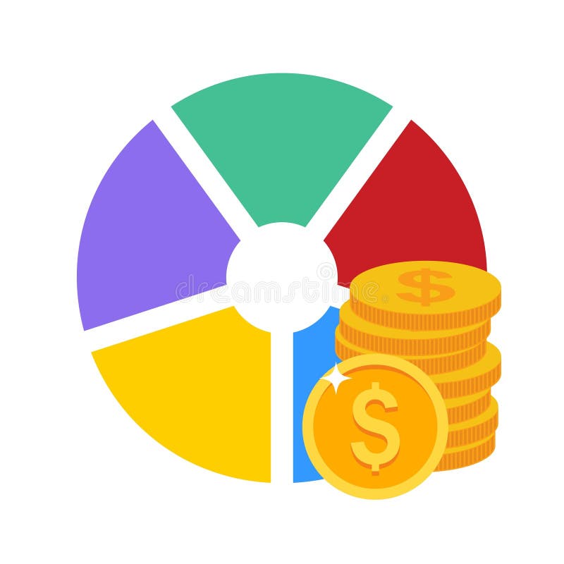 A Colorful Pie Chart with Five Segments Financial Planning Stock ...