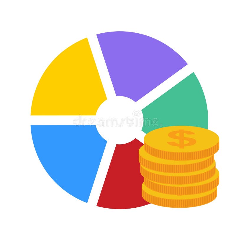 Colorful Pie Chart Budgeting & Expense Stock Illustration ...